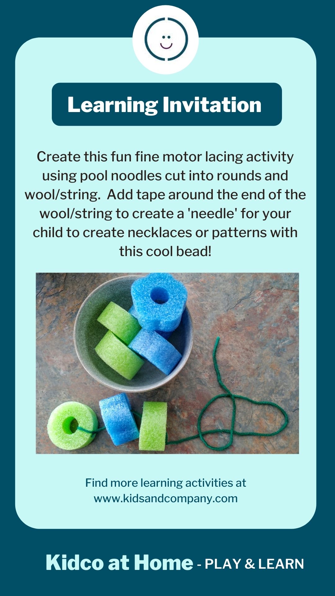 Pool Noodle Lacing - Kids & Company